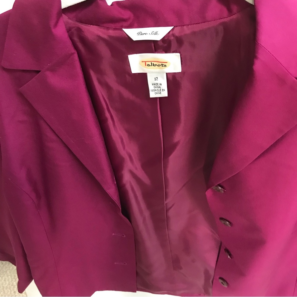 Vintage Three Piece Raw Silk Suit From Talbots Size 12 - Gem